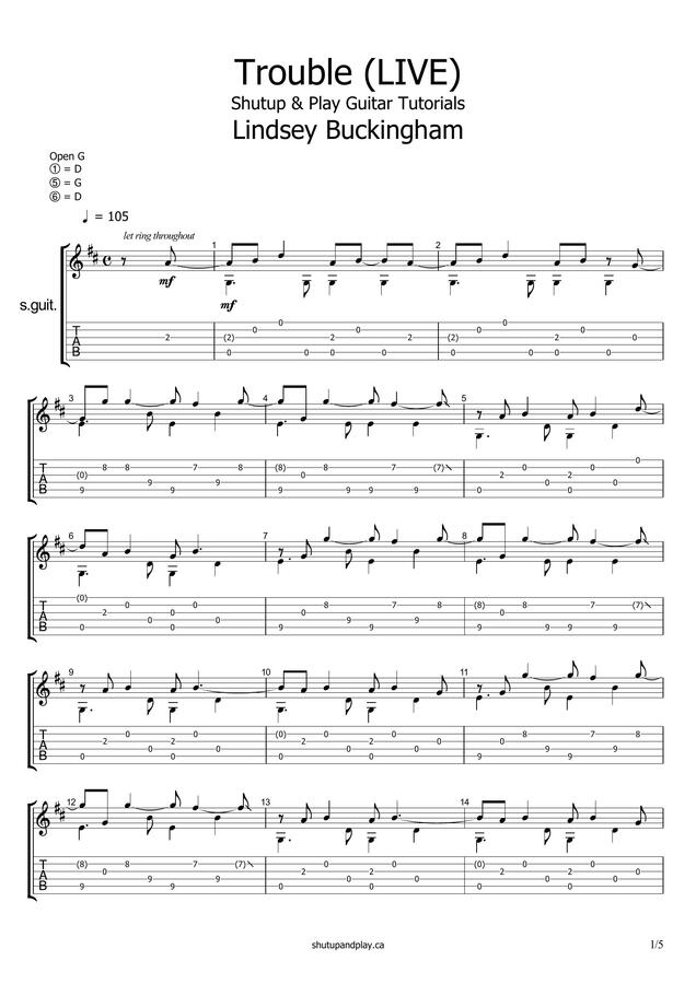 Shutup And Play Guitar Tutorials Lindsey Buckingham Trouble Live By
