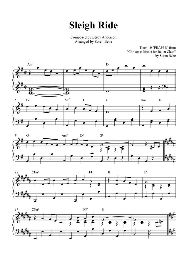 BalletMusicDK > Sleigh Ride - Easy Piano Solo